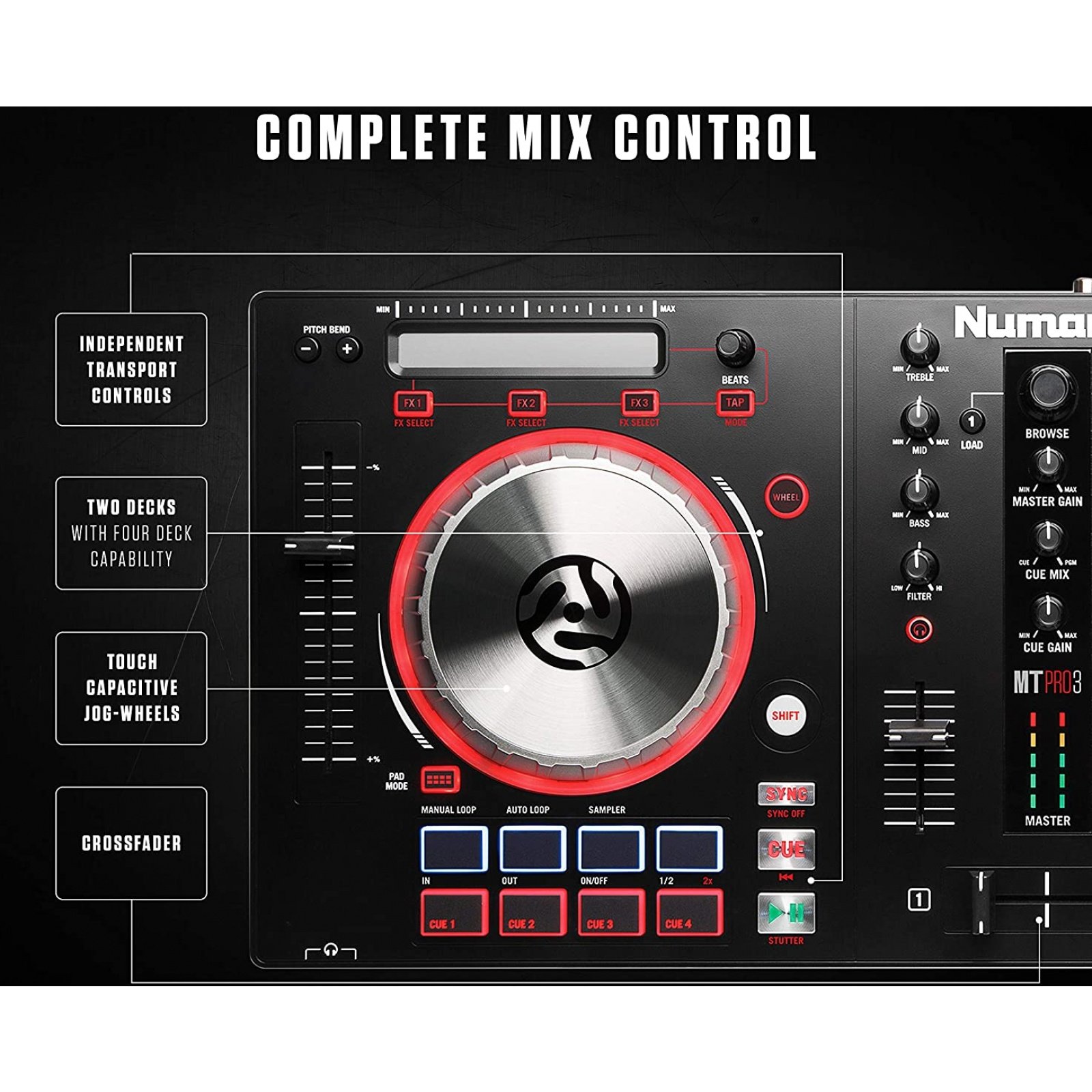 Numark Mix Track Pro3 All-In-One Controller Solution for Serato DJ